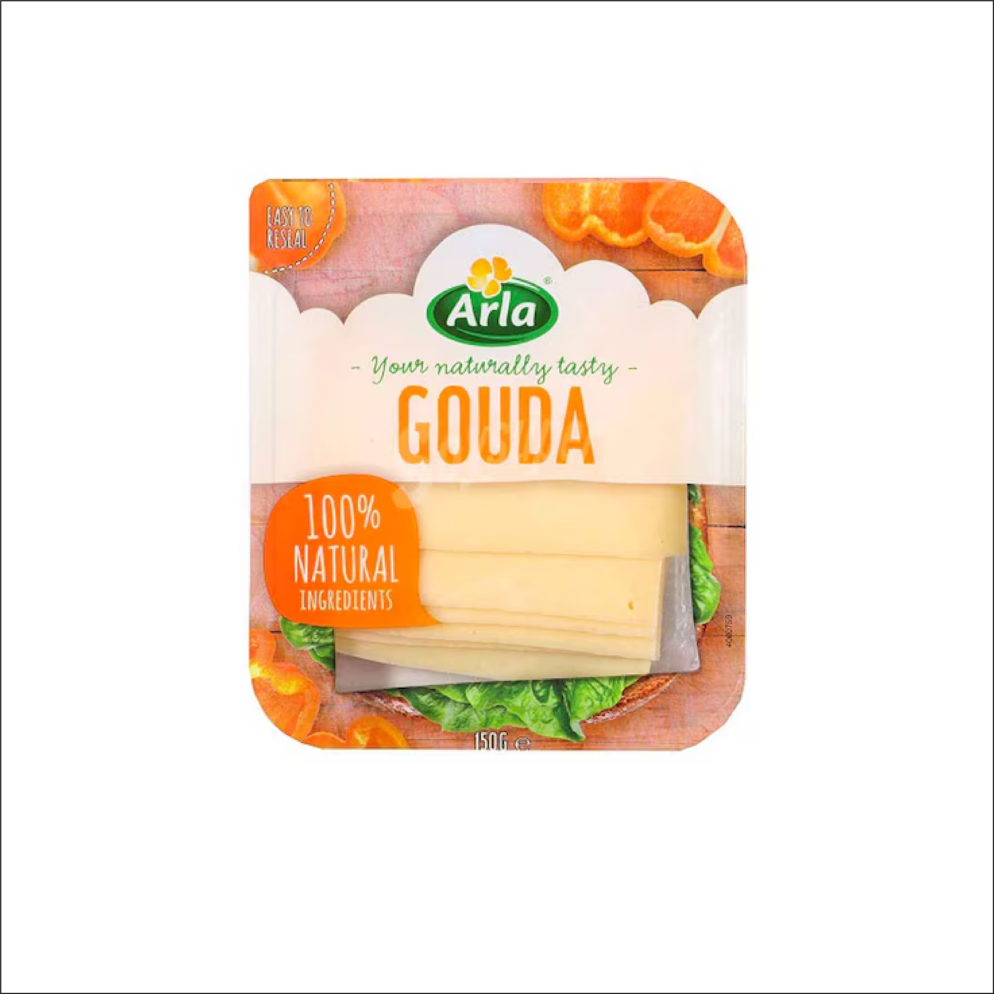 ARLA GOUDA CHEESE SLICES 150 GRAM